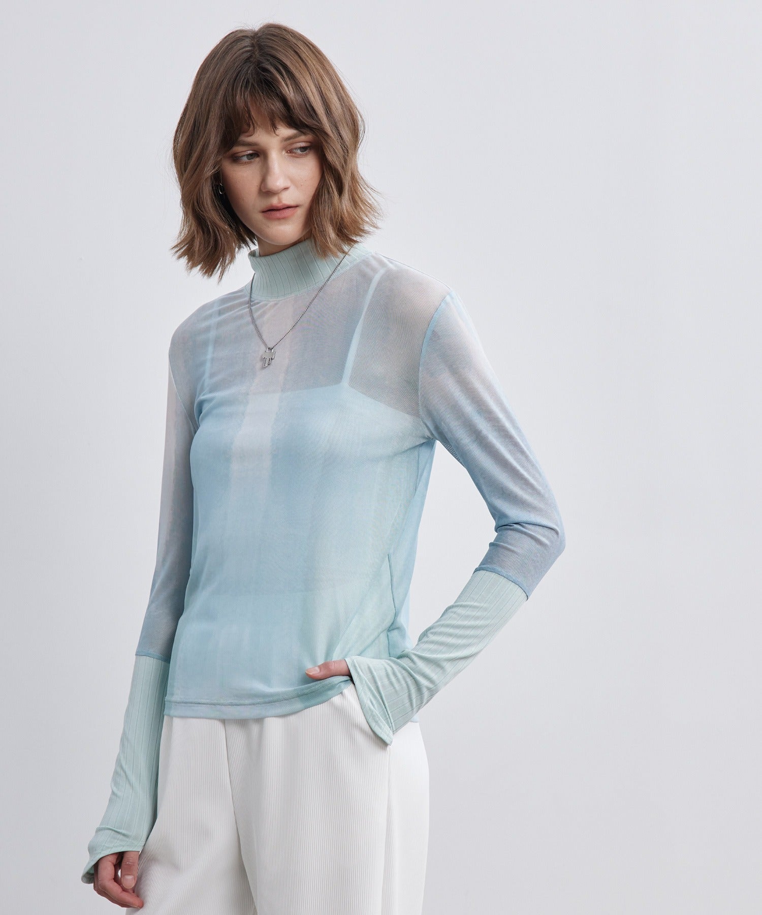 Docking Sleeve Sheer Pullover